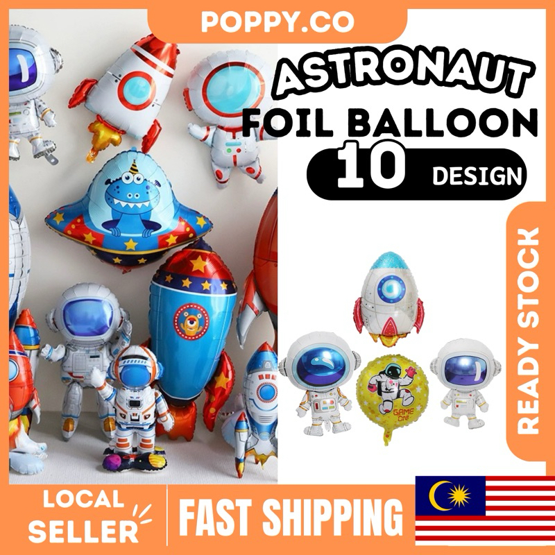 Angkasawan Bumi Outer Space Astronaut Rocket Ship Foil Balloons ...