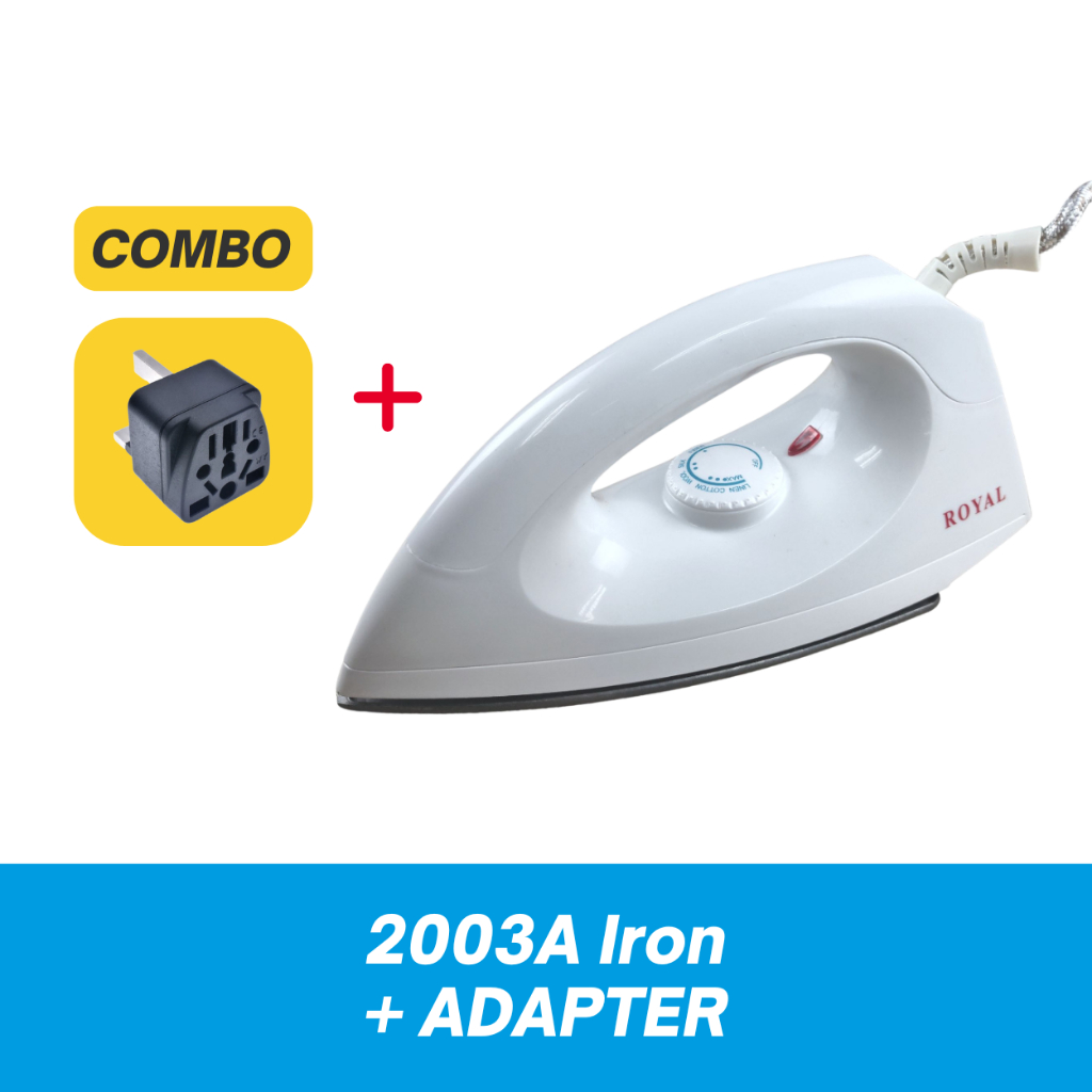 NUO 1200W Travel Dry Iron Cloth Non Stick Teflon Coating Seterika Baju ...