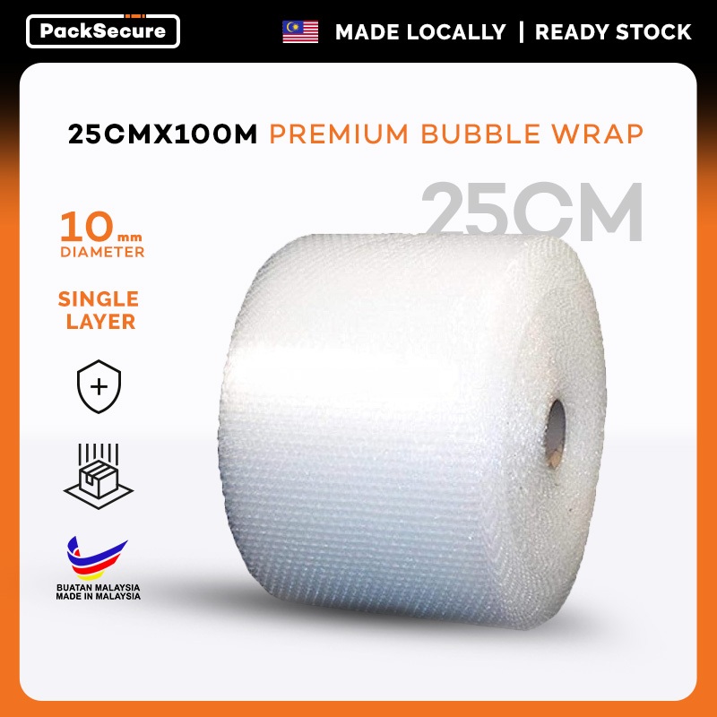 Bubble Wrap Single Layer 25cm x 100m 泡泡纸 泡泡膜 0.25m x 100m MAXIMUM 5 ...