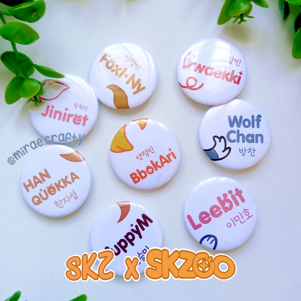 SKZOO Stray Kids Pinback Buttons | Pins | Kpop Badges | Cute Animal Magnets | Member Set | Merch ...