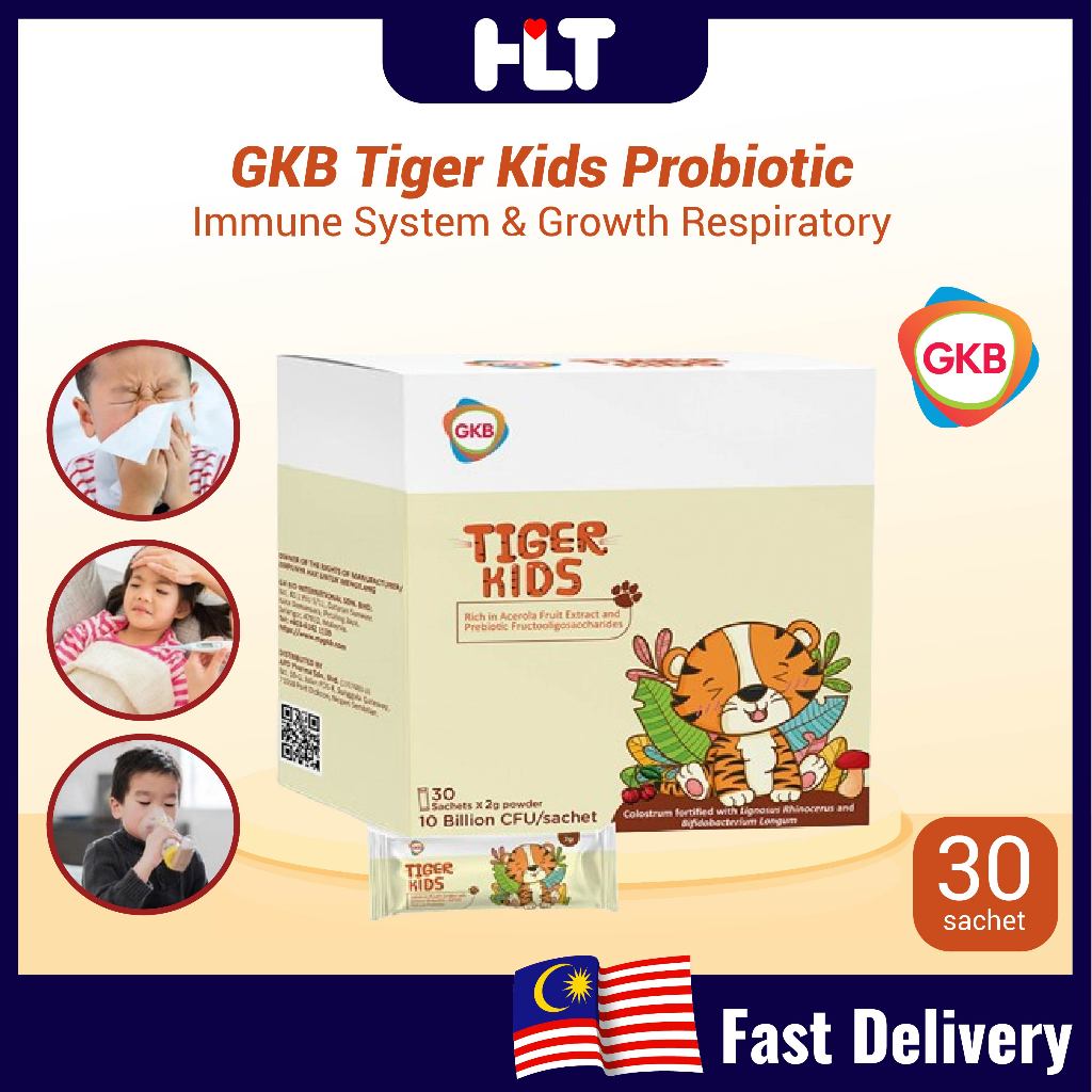 GKB Tiger Kids Probiotic Immune System & Growth Respiratory | Shopee ...