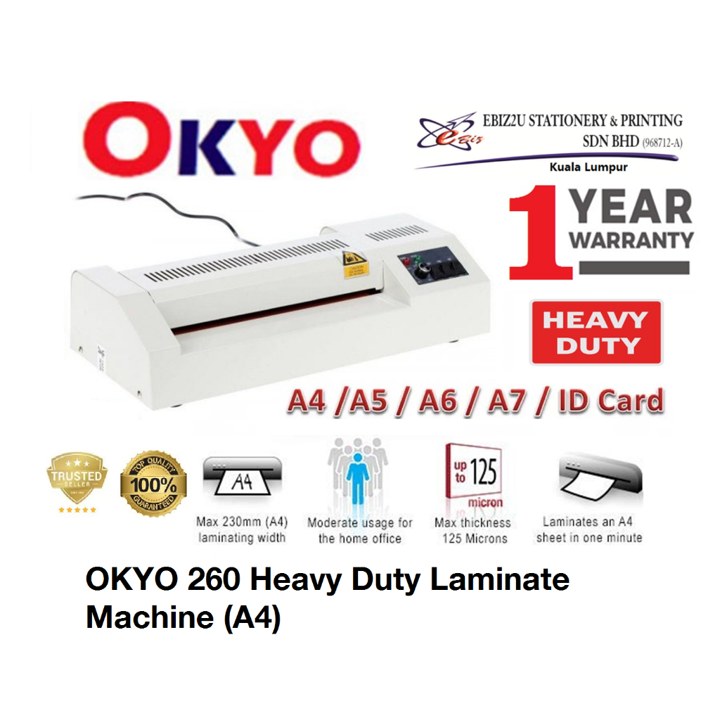 OKYO 260 Heavy Duty Laminate Machine (A4) Laminator Machine, A4 ...