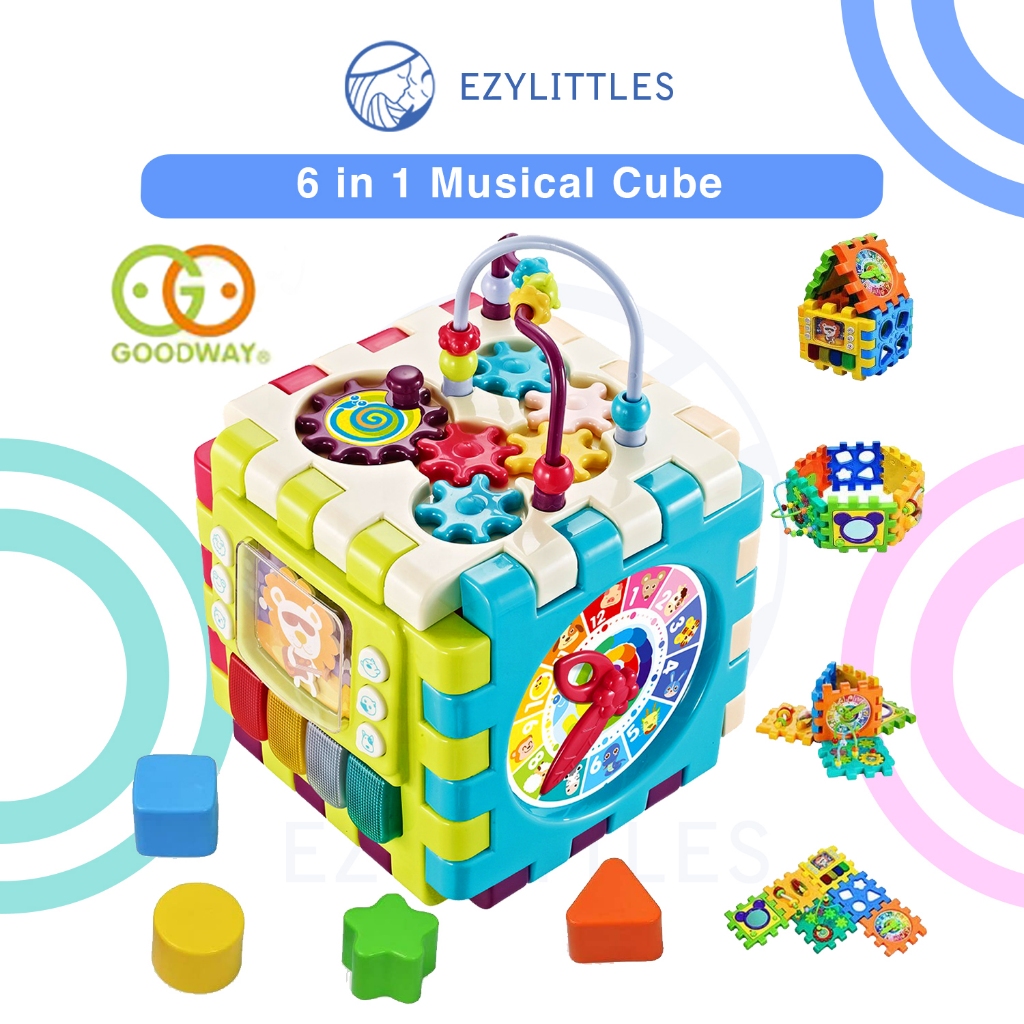 GOODWAY Play & Learn Activity Cube 6 in 1 Musical Instrument Cube kid ...
