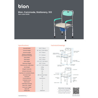 Bion Commode Stationary 103 | Easy to install Tandas Portable Toilet ...