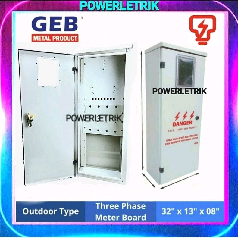 *READY STOCK* GEB 415V THREE PHASE 3 PHASE OUTDOOR KWH METER BOX (METAL ...
