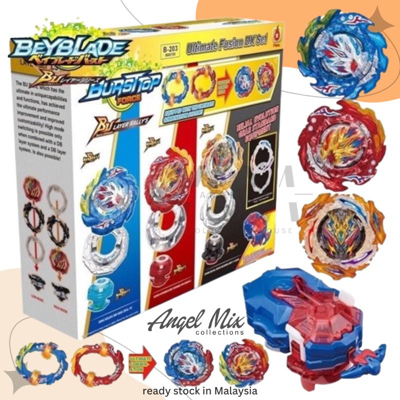 Beyblade Burst B-203 BU Ultimate Fusion DX Set Spinning Top B203 with ...