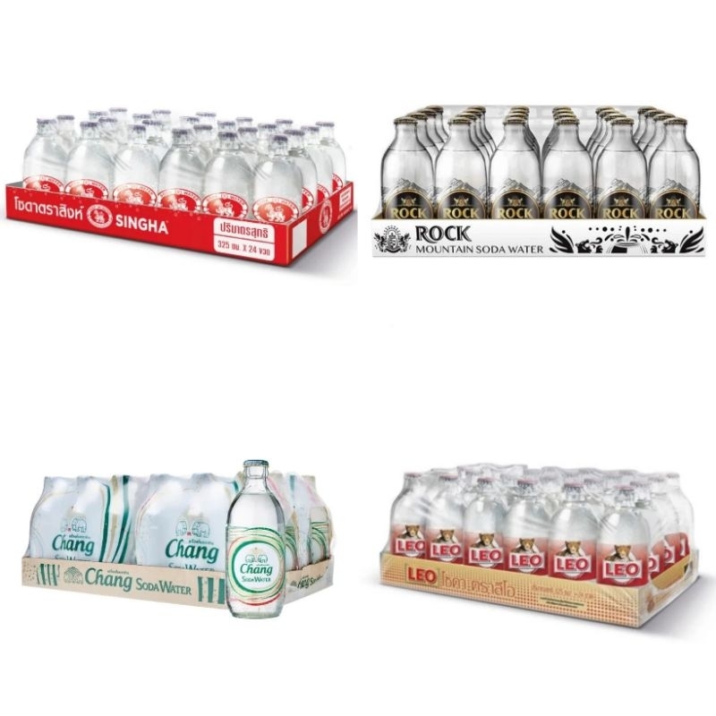 HALAL SODA WATER BRAND SINGHA & ROCK MOUNTAIN, CHANG (325cc x 24 BOTTLE ...