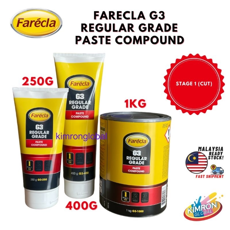 Farecla G3 Regular Grade Paste Compound / 250g / 400g / 1kg / Rubbing ...