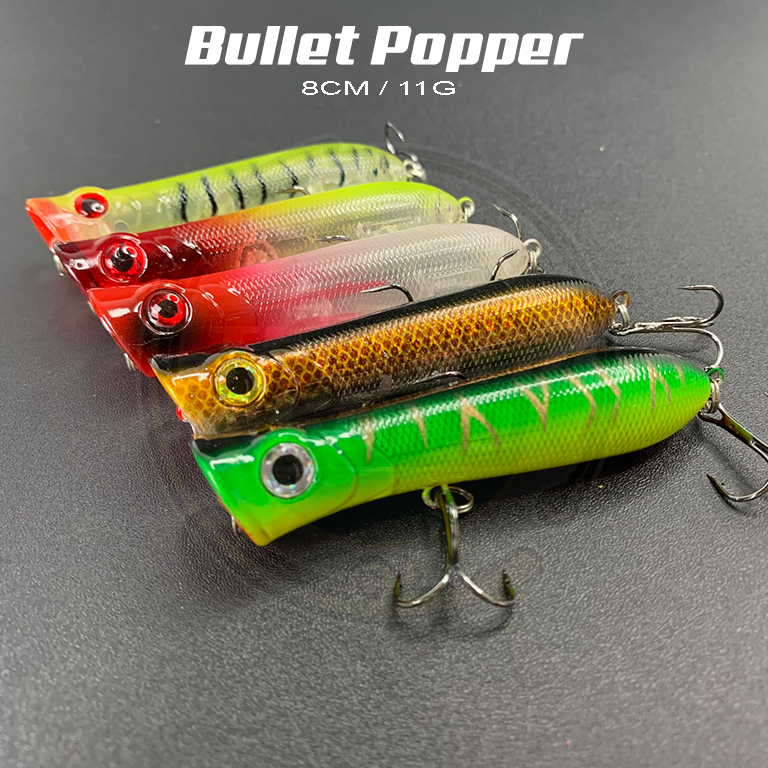 Bullet Popper Top Water 11g/8cm Floating Fishing Bait Gewang Killer ...