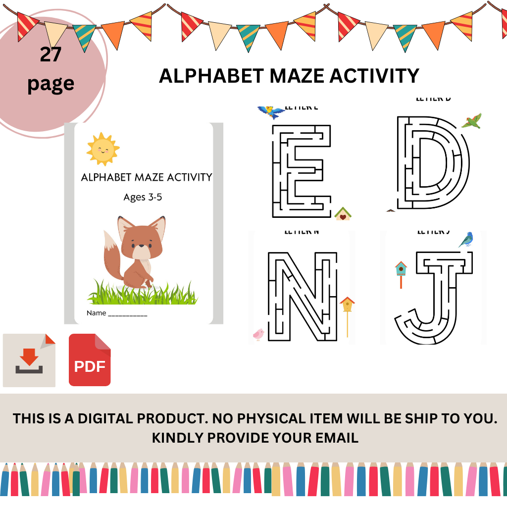 Alphabet Maze Activity For Preschool and Kindergarten | Shopee Malaysia