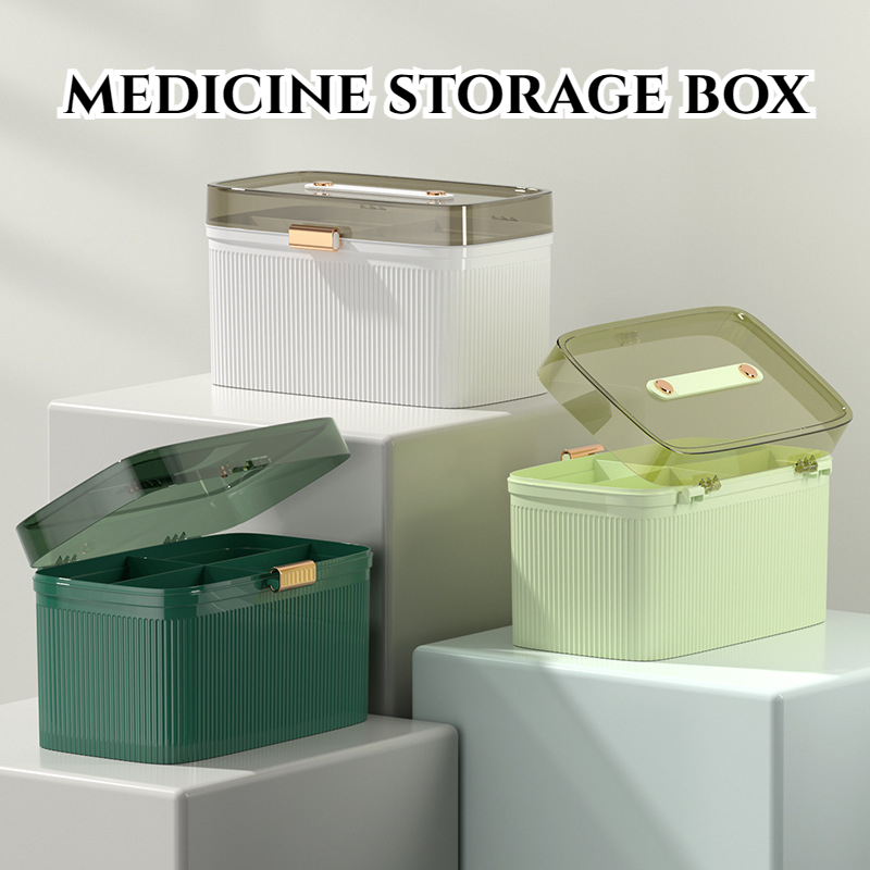 Medicine storage box duble layer Large Capacity medicine box organizer ...