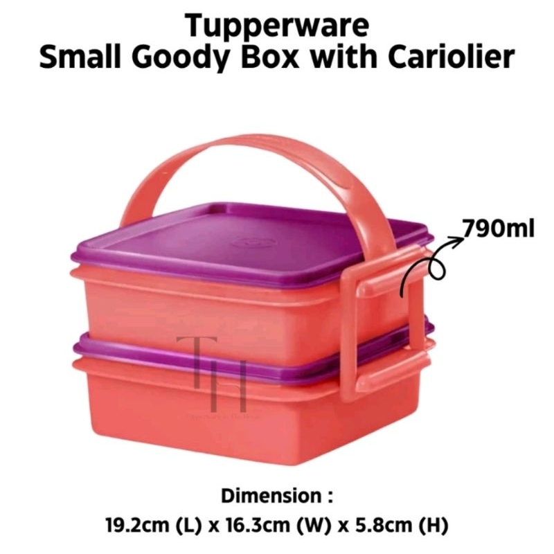 Tupperware Small Goody Box 790ml (2pcs) with Handle (1pc) | Shopee Malaysia