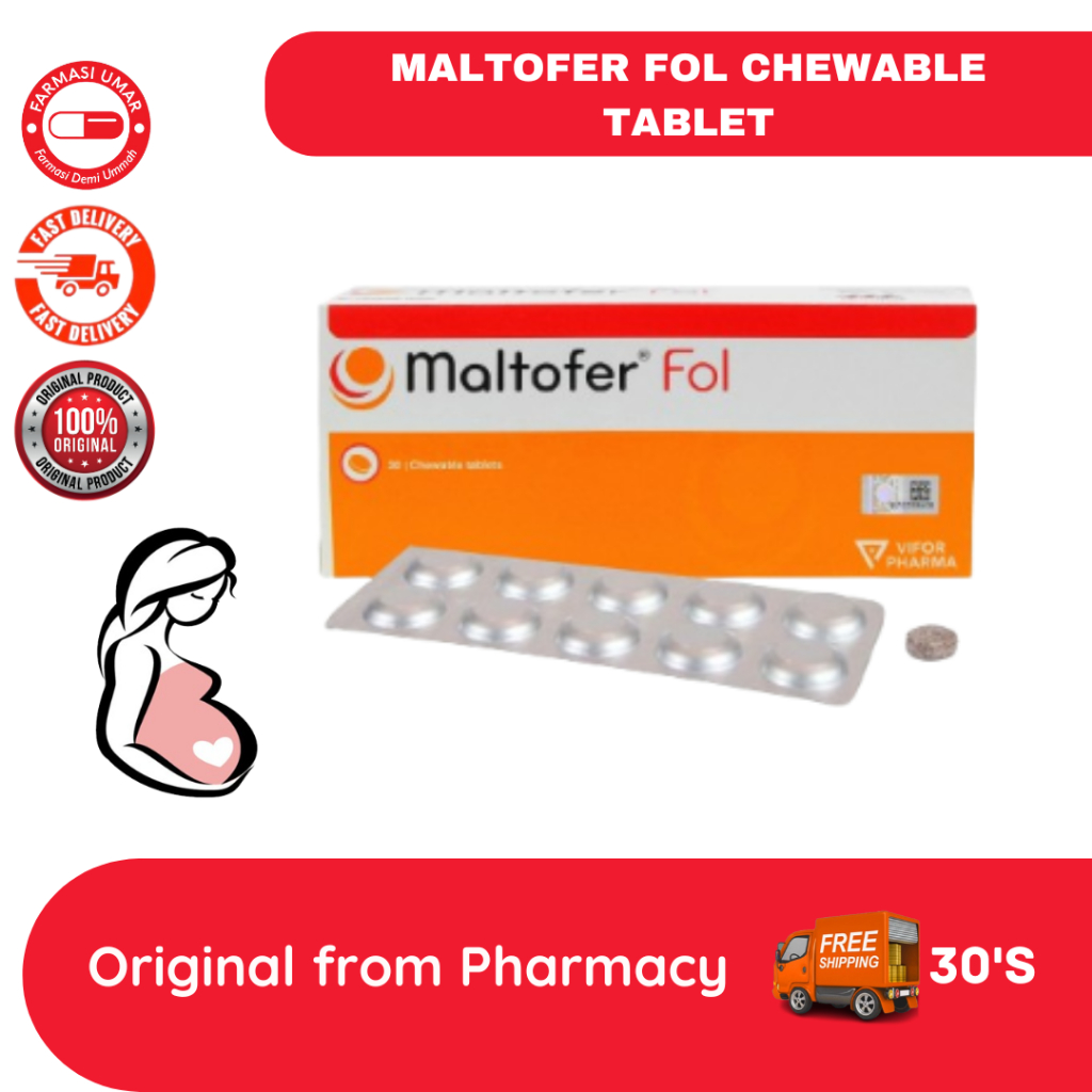 MALTOFER FOL CHEWABLE TABLET (30tablets)-tambah HB/iron deficiency ...
