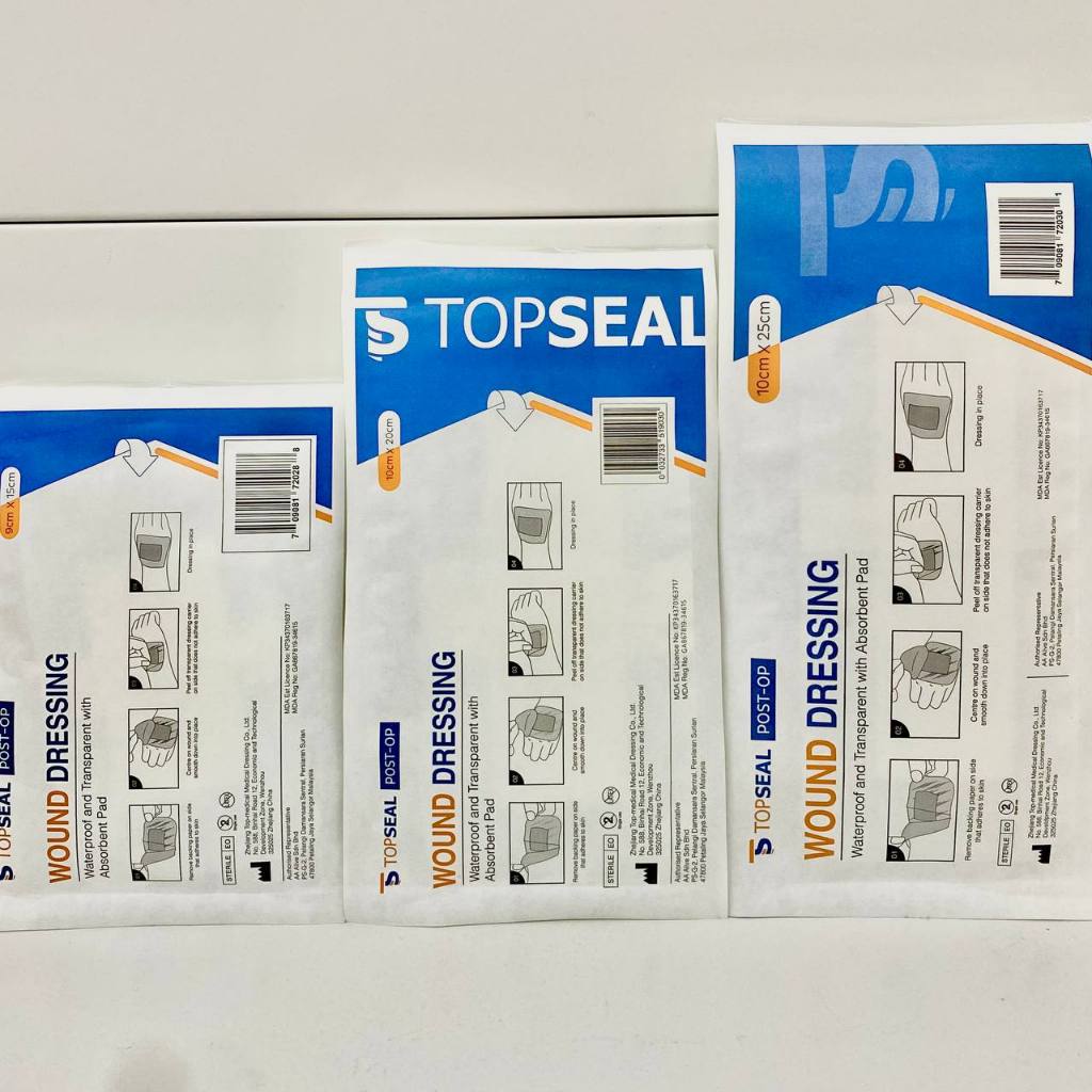 Topseal Wound Dressing Waterproof and Transparent with Absorbent Pad (1pieces) | Shopee Malaysia