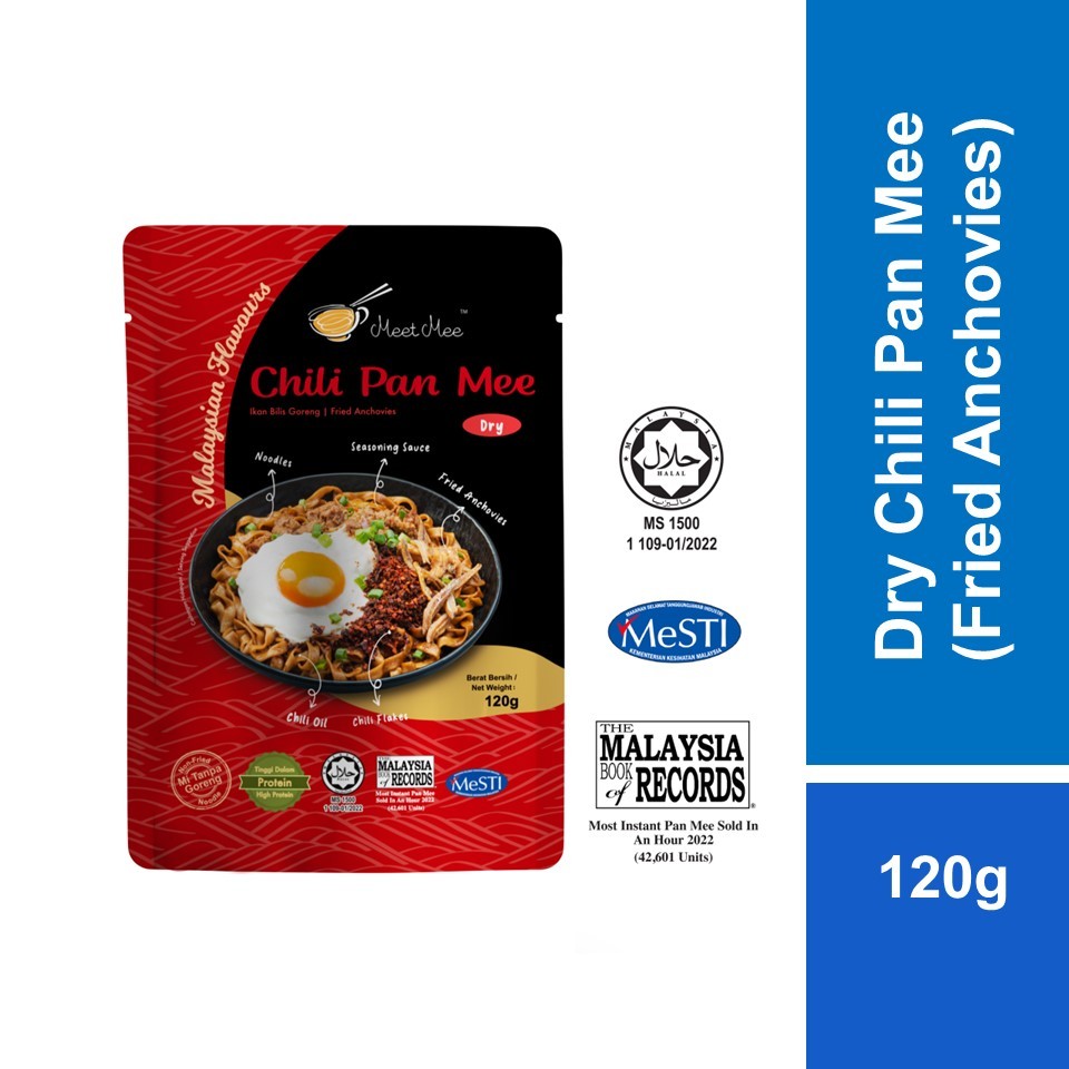 Meet Mee Dry Chili Pan Mee (Fried Anchovies) 120g【HALAL】 | Shopee Malaysia