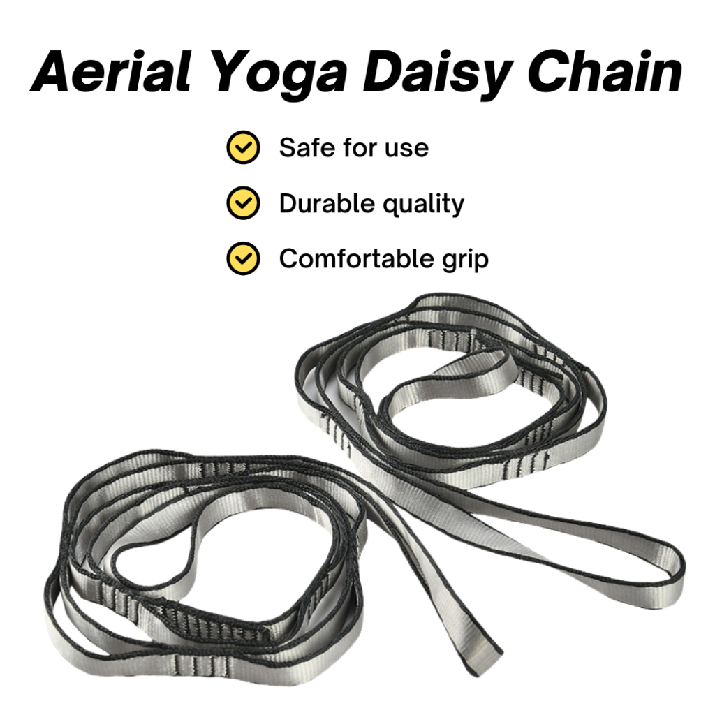 23kn Aerial Yoga Rock Safety Daisy Chain Climbing Loop Suspension Sling菊绳瑜伽绳多功能扁带多段瑜伽带背部肩颈菊绳辅助绳 ...