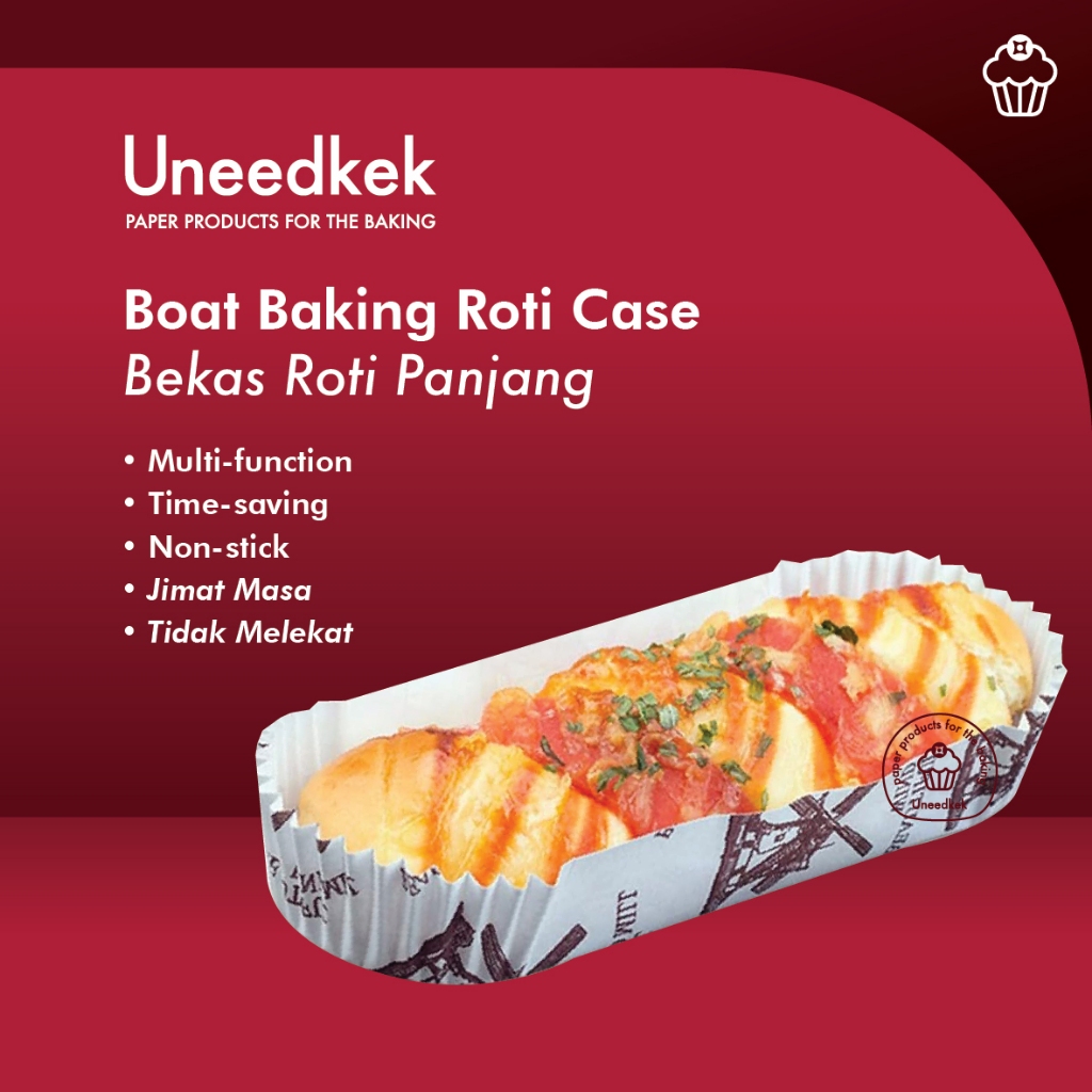 Uneedkek Bekas Roti Sosej Bread Baking Paper Cup Roti Bujur Kertas Roti ...