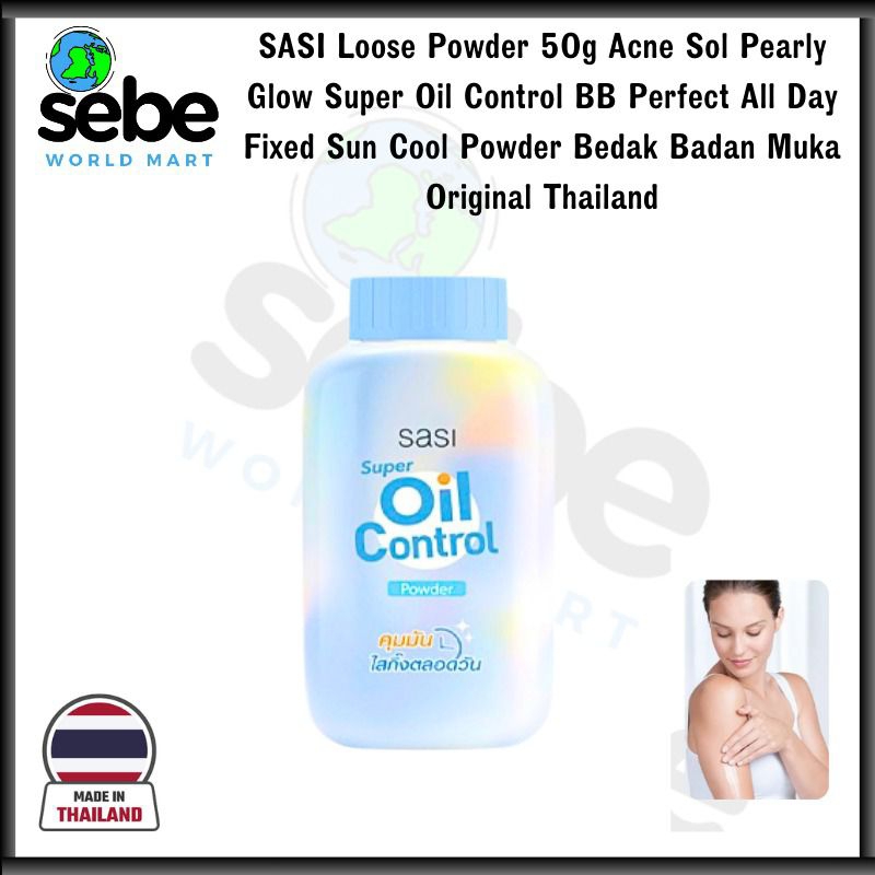 SASI Loose Powder 50g Acne Sol Pearly Glow Super Oil Control BB Perfect ...