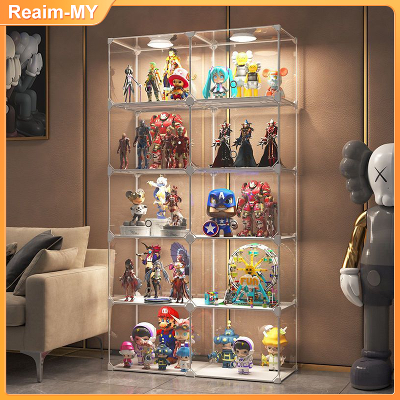 Display Cabinet Transparent Dust Proof Show case Home Storage Hand-Made ...