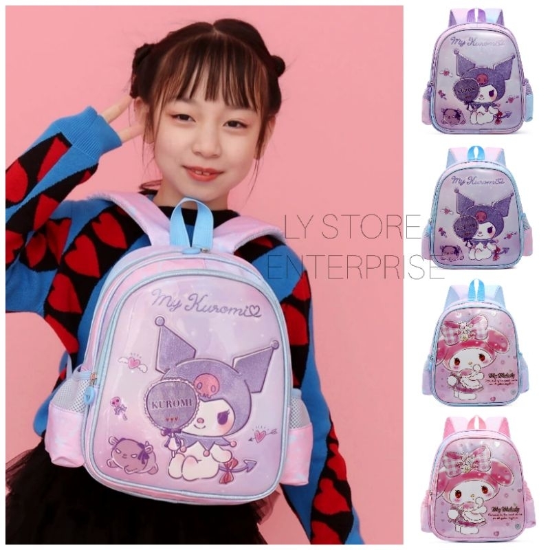 Kuromi Melody Kindergarden Tadika Backpack Glitter Cute Girl Beg Taska ...