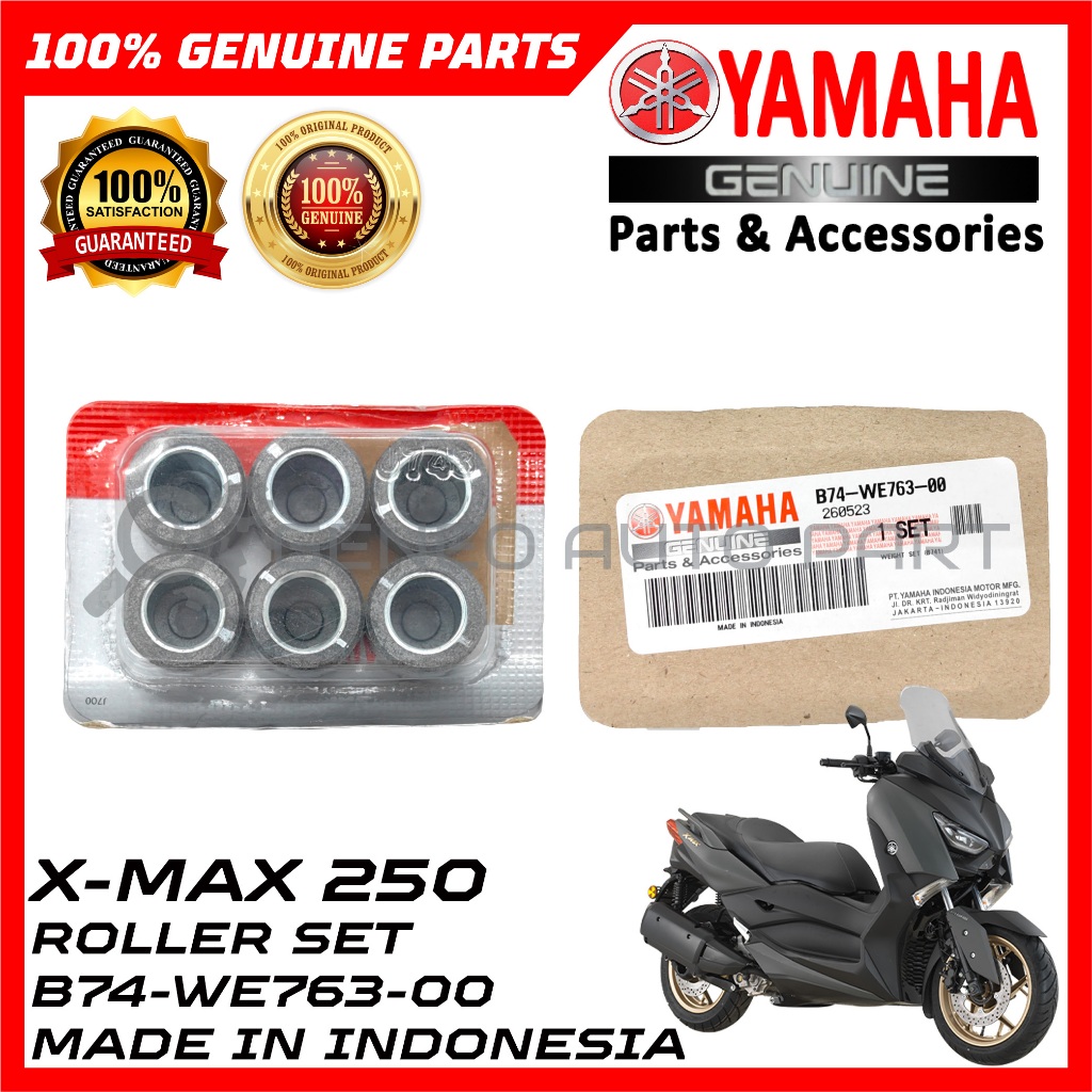 YAMAHA X-MAX XMAX 250 300 V1 V2 ROLLER SET WEIGHT SET 6 PCS B74-E7632 ...