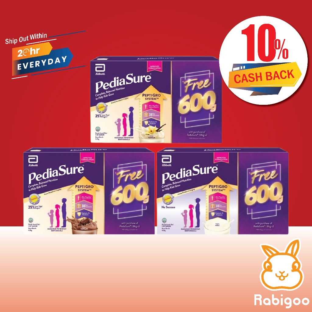 [CASHBACK 10%][EXP MAY 2025] PEDIASURE PEPTIGRO 1.8KG*2 FOC 600G (4.2KG) | Shopee Malaysia