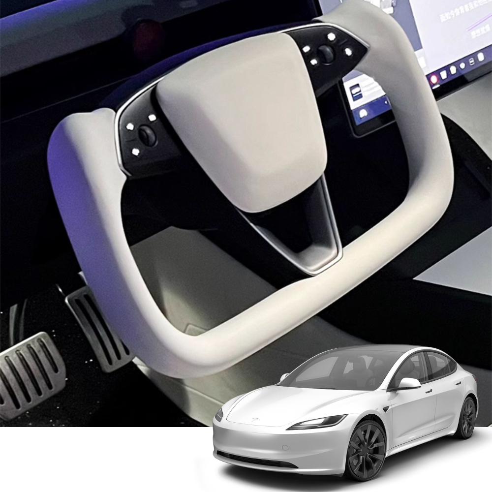 FREE INSTALL Yoke steering plaid carbon Tesla model 3 highland model y ...