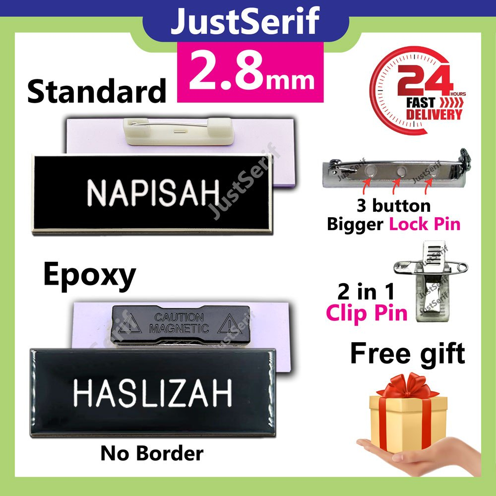 Name Tag MAGNET, NameTag PIN Untuk Tag Nama Sekolah Cikgu, Murid dan ...