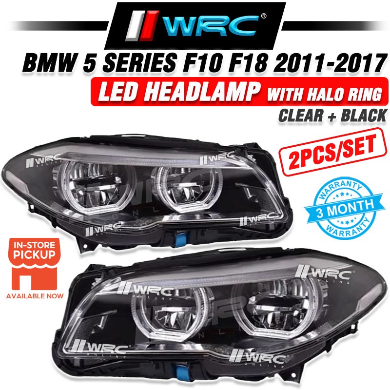 BMW 5 Series F10 F18 2011 - 2017 Led Headlamp With Halo Ring ( Clear ...
