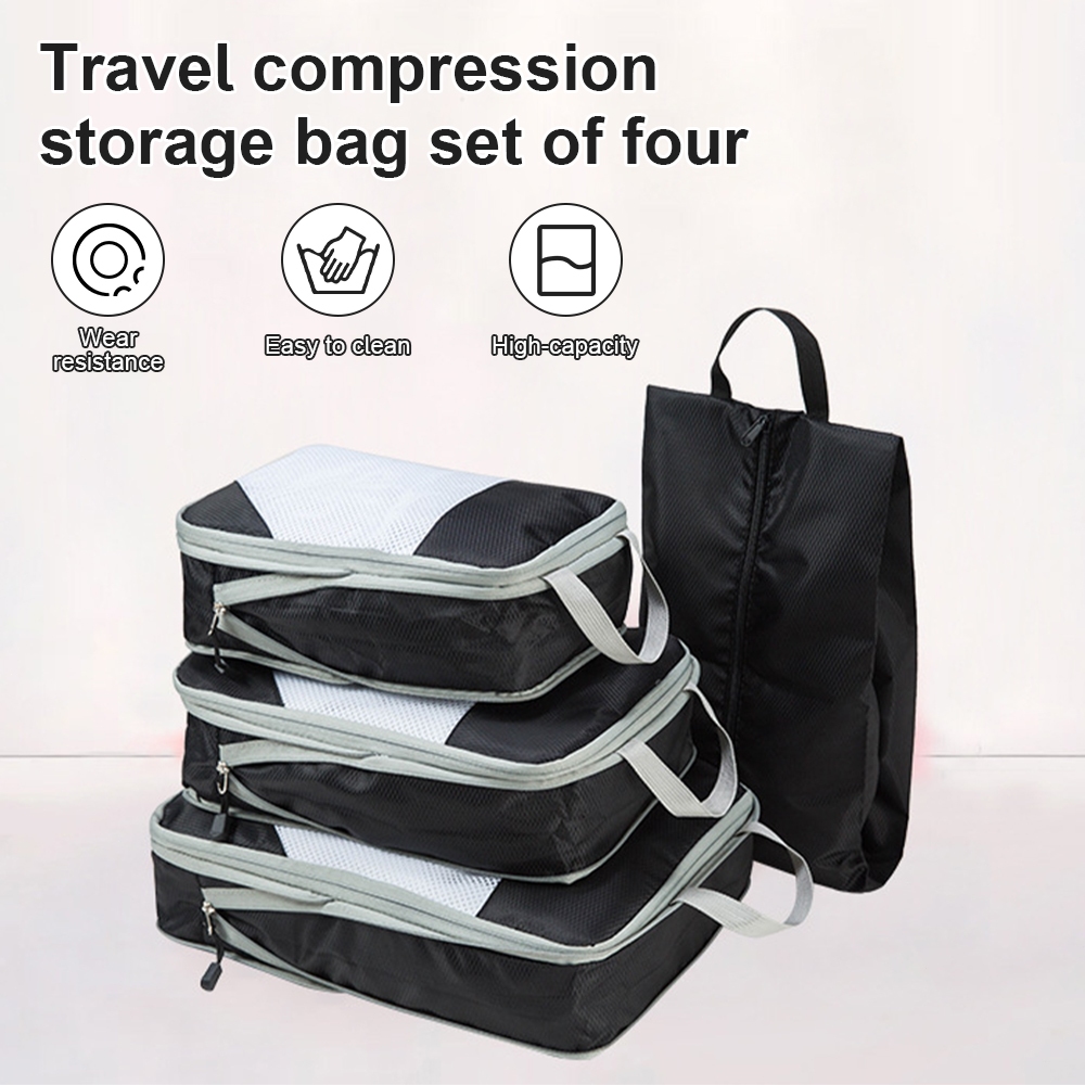 Compression Packing Cube 4pcs Set Travel Luggage Organiser Large ...
