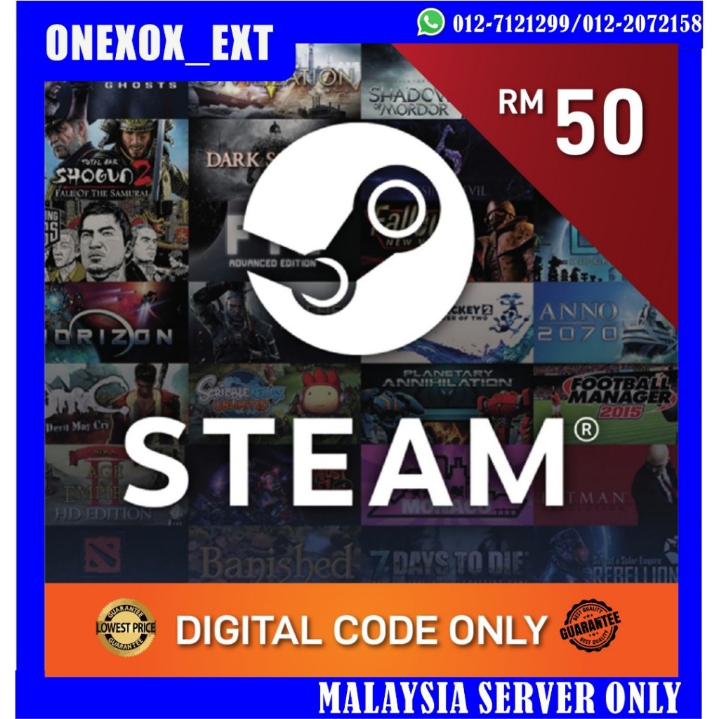 Self Claim Steam Wallet Game MYR RM50 RM80 RM100 Digital Prepaid Code for all steam pc game ...