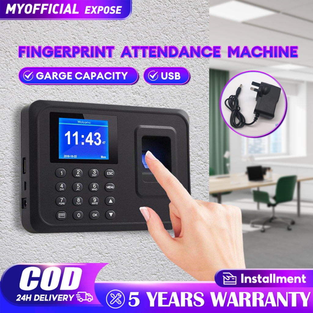 Biometric Fingerprint Attendance Punch Card Machine Thumbprint Machine ...