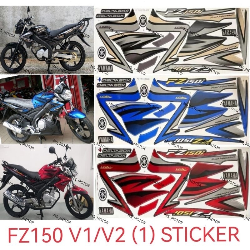 FZ150i V1 V2 BODY COVER STICKER STRIPE COVER SET (1) (2007-2013) BLUE ...