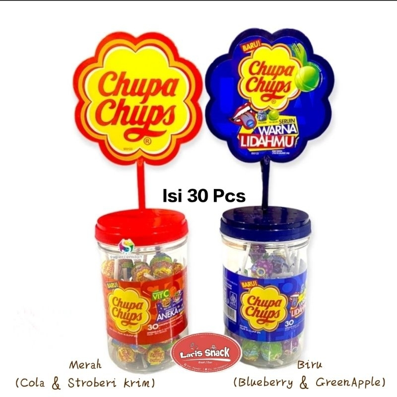 30 Packs Latest Chupa Chups Chupa Chup Lollipop Assorted With Full Set Bottlewarna Lidahmu