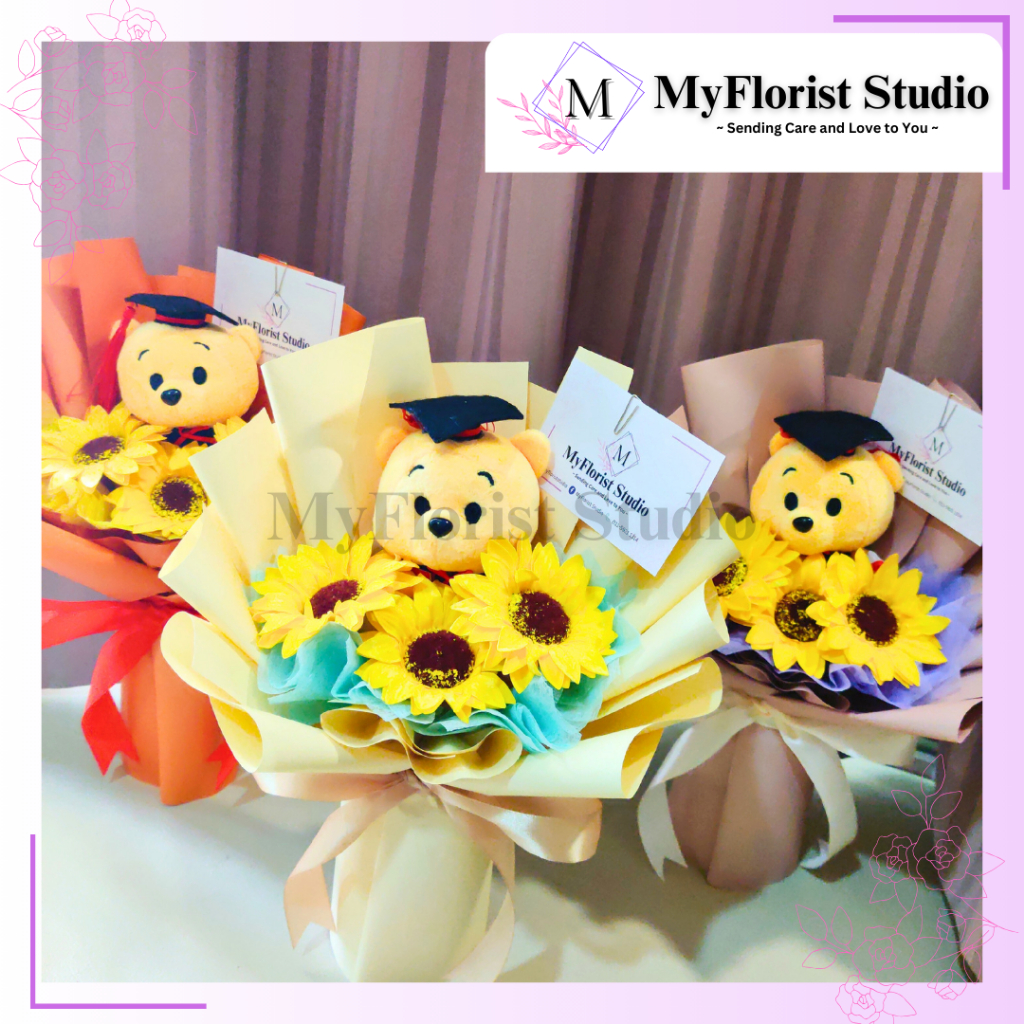 Winnie the Pooh Bouquet Graduation Bouquet Soap Sunflower Bouquet Small ...