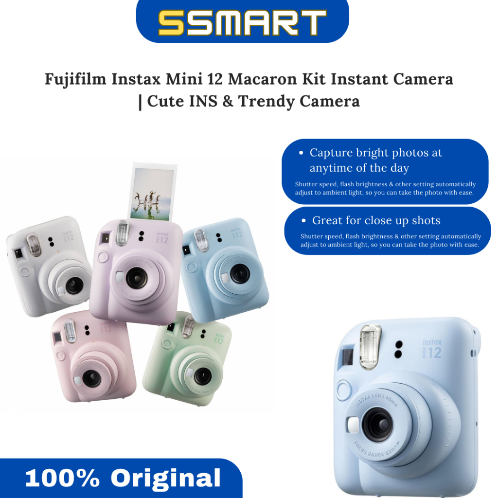 Fujifilm Instax Mini 12 Macaron Kit Instant Camera | Cute INS & Trendy ...