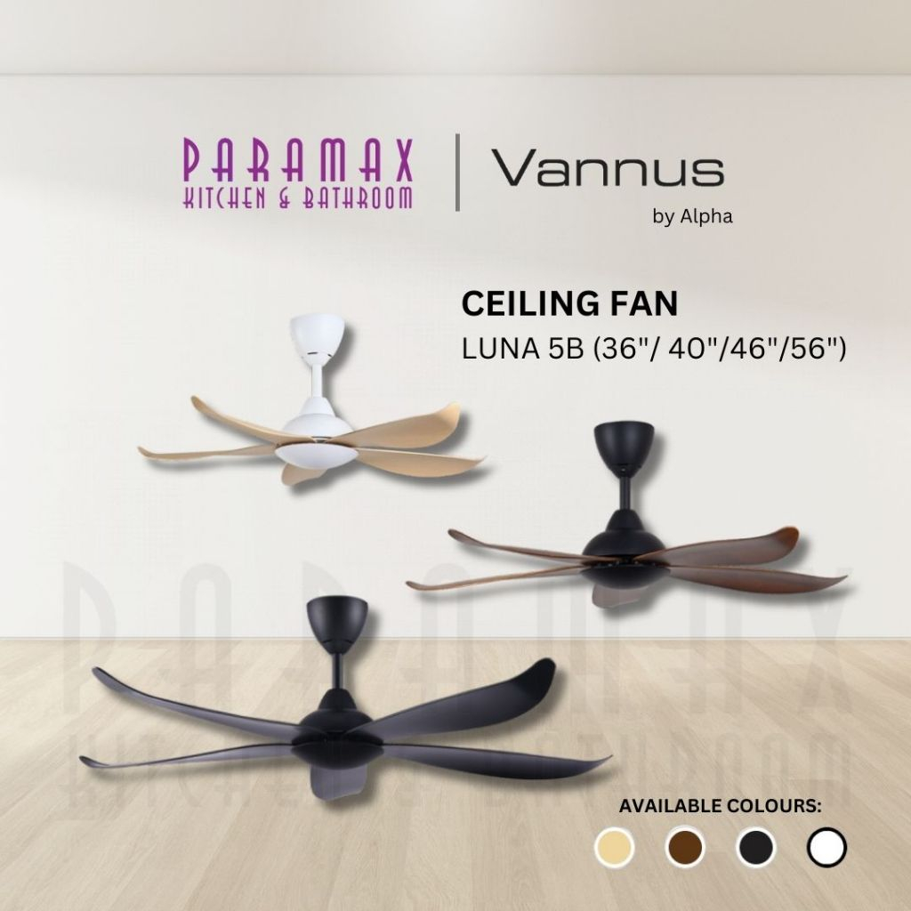 ALPHA Vannus Luna Ceiling Fan 5 Blades (36"/40"/46"/56") | Shopee Malaysia