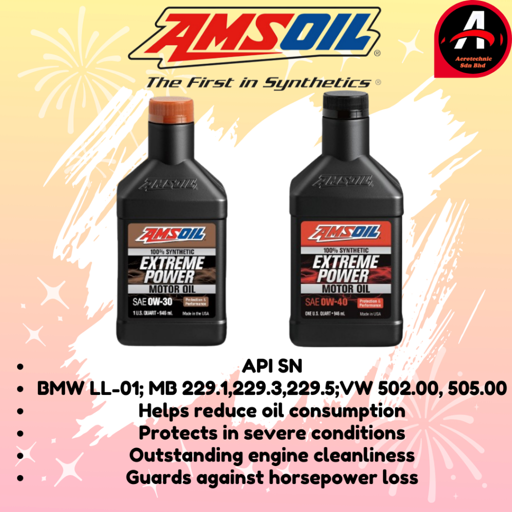 [Ready Stock] Amsoil USA SAE Extreme Power SAE 0W30 & 0W40 Series 100% Fully Synthetic Engine ...