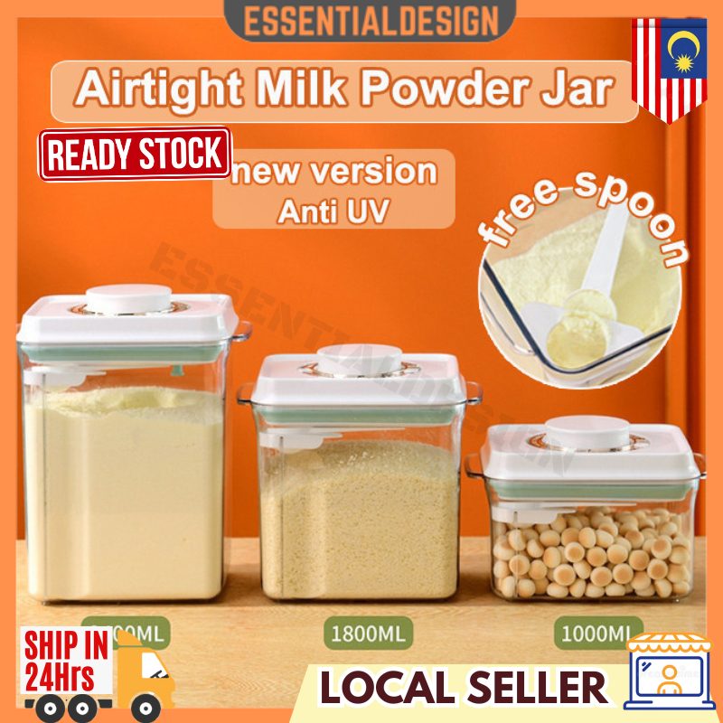 2400ml Milk Powder Airtight Container with Scraper Portable Baby Milk ...