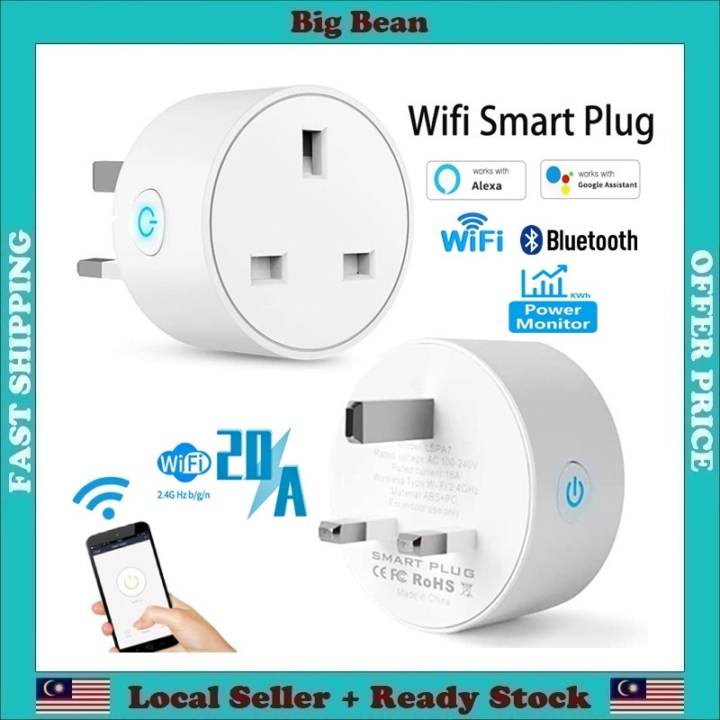 WiFi Smart Plug 20A Smart Plug Socket Work With Timer and APP Control ...