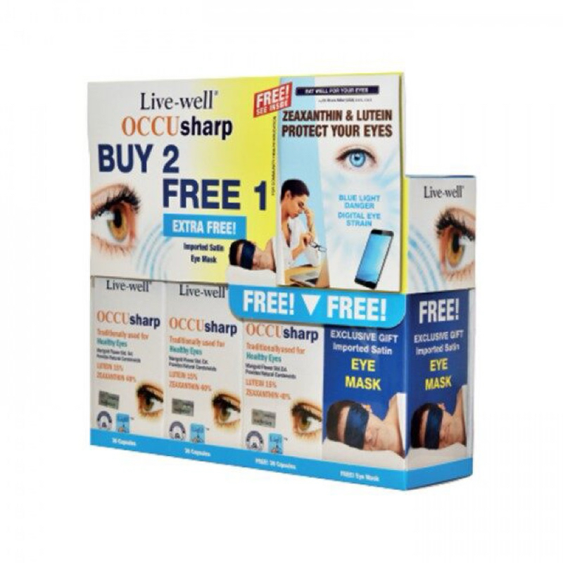 Live Well Occusharp Eye Supplement (3 x 30's) * FREE EYE MASK ...