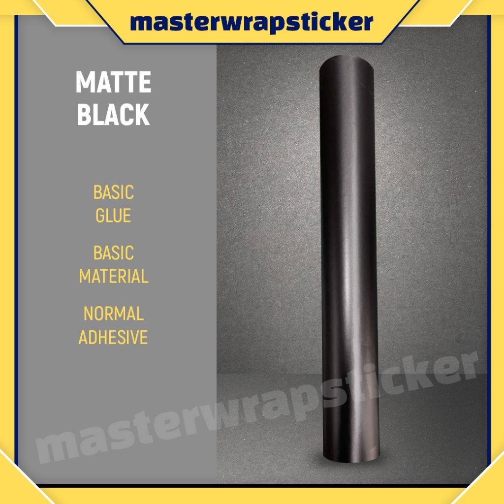 PREMIUM MATTE BLACK STICKER(152CM-180CM)stiker kereta BONET/ROOF/FENDER ...