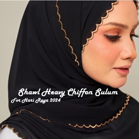 SHAWL SULAM CHIFFON/VEIL CHIFFON POSTAGE WITHIN 24H (hitam sahaja ...