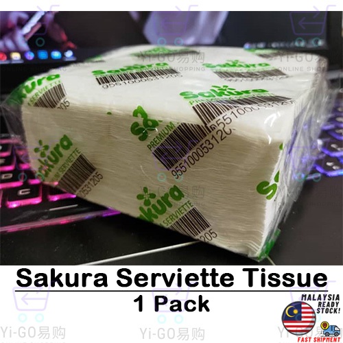 Serviettes Tissue/Premiere/Sakura/Serviettes Tisu/Tissue Paper/45gsm (1 ...