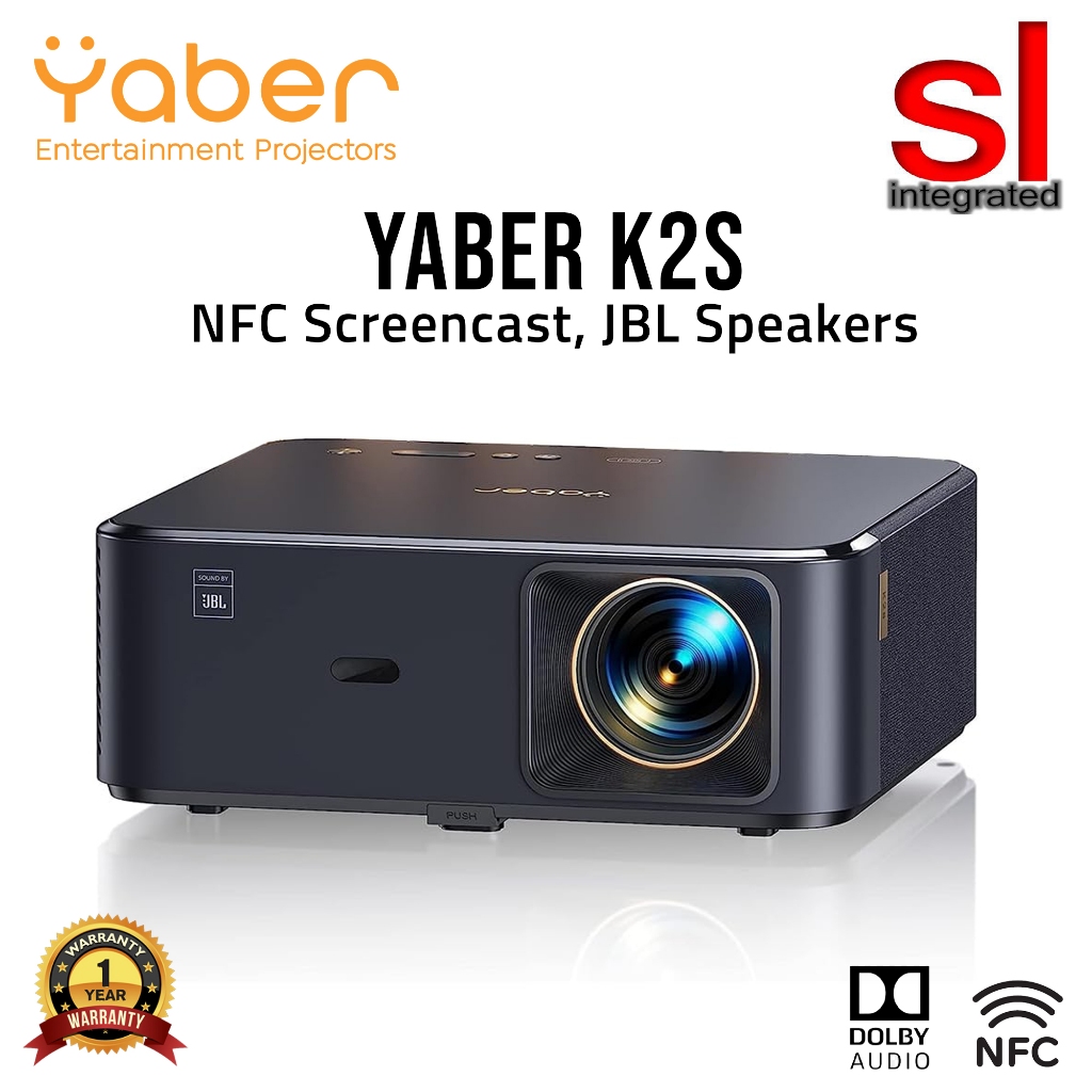 Yaber K2s Projector with Android TV, 800ANSI WiFi6 Bluetooth, Dolby ...