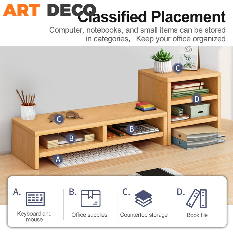 Monitor Stand Computer Monitor Rack Screen Increase Shelf Office Rack ...