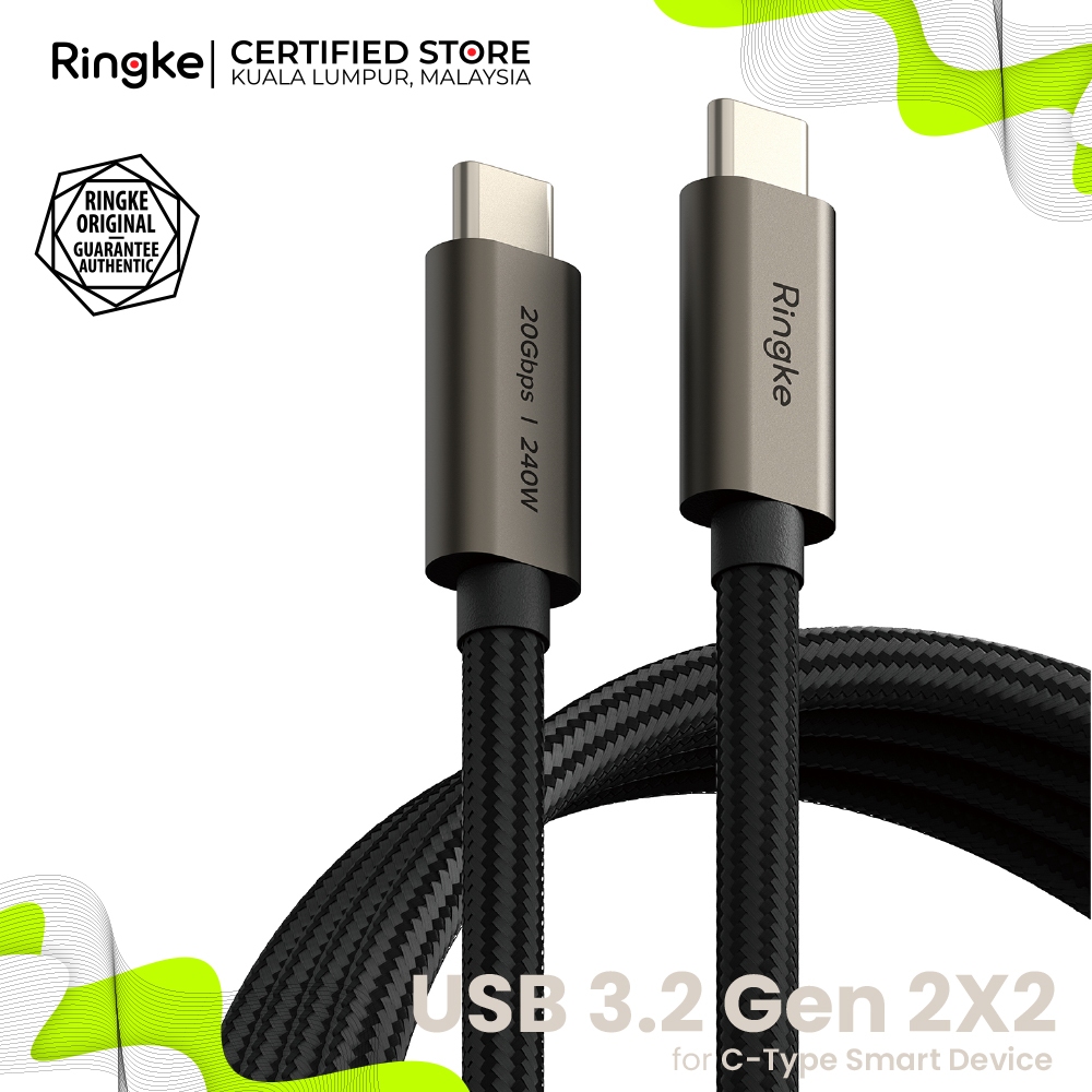 RINGKE® USB 3.2 Gen 2X2 Unbeatable 240W 20Gbps Fast & Reliable E-Marker PD3.1 Charging Endurance ...