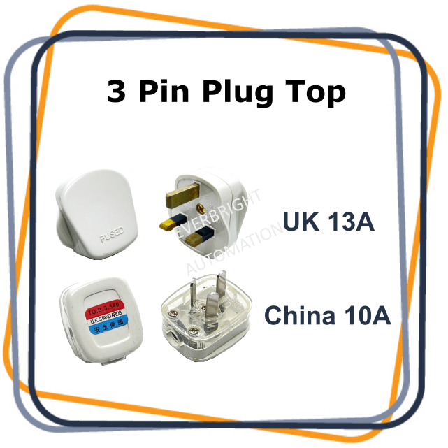 3 Pin China 10A UK 13A AC250V Plug Top Socket Plugtop | Shopee Malaysia