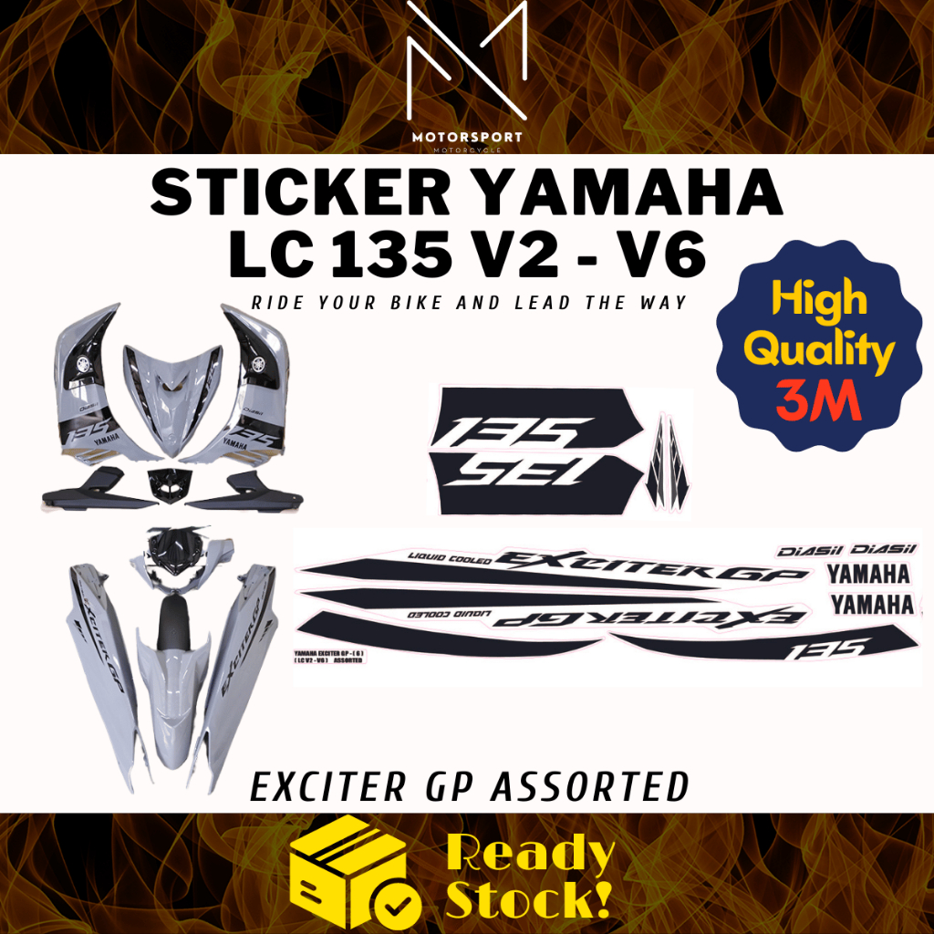 YAMAHA LC135 V2 -V6 Coverset Exciter GP Assorted Kaverset Stripe ...