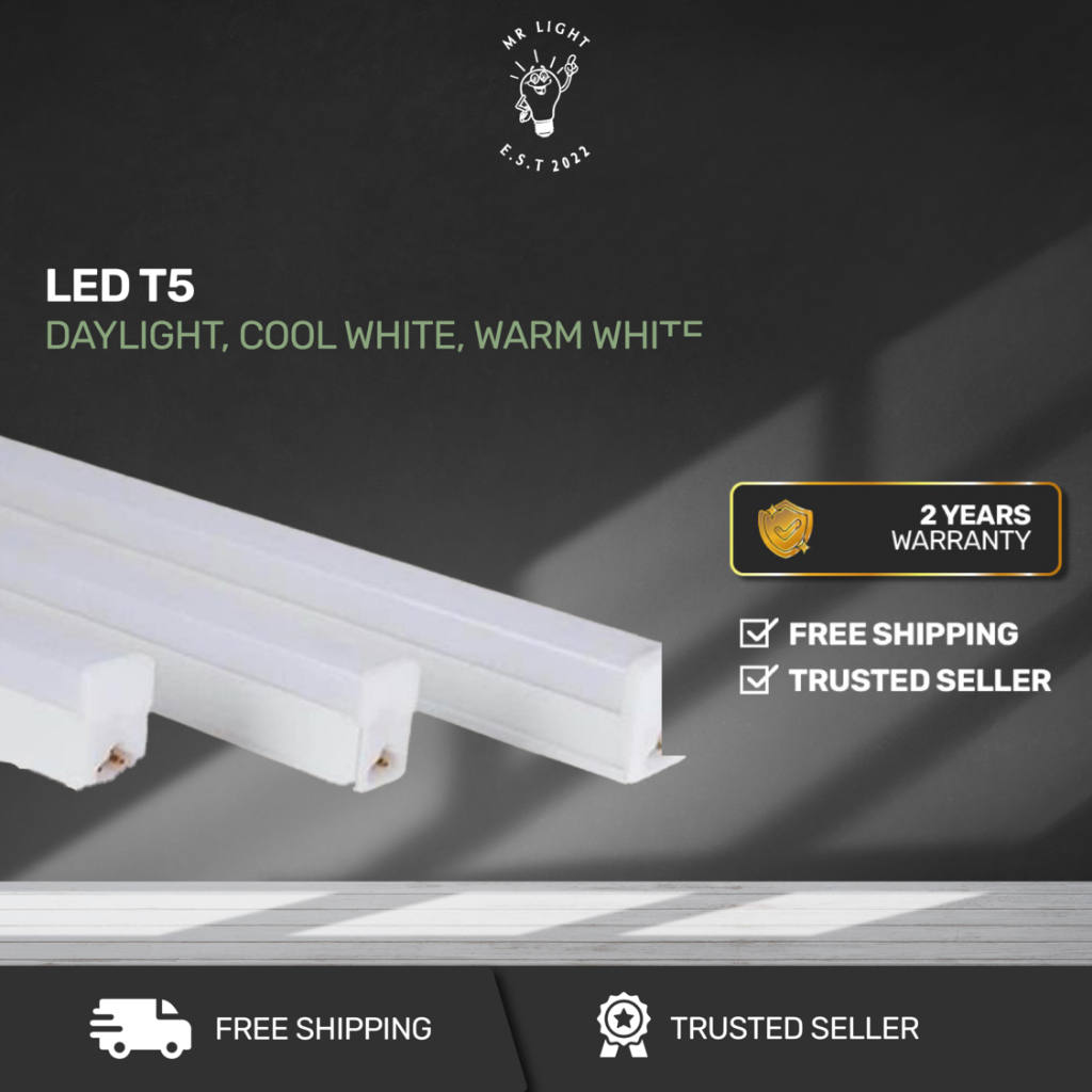 LED T5 Tube, 1ft, 2ft, 3ft, 4ft Light Ceiling Wall Decoration Strip Lights Lighting, Lampu LED ...